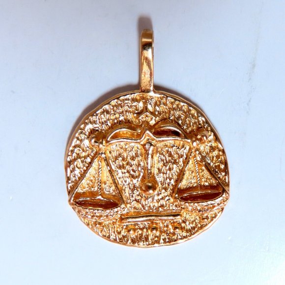Jewelry | Libra Zodiac Horoscope Solid Gold Charm Handmade 14 Karat ...
